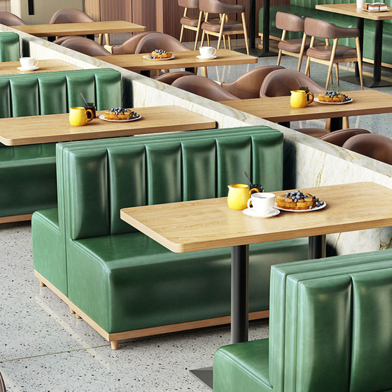 Canadian Linen Simple Casual Dessert Shop Restaurant Cafe Benches Faux Leather Upholstered Bench ...